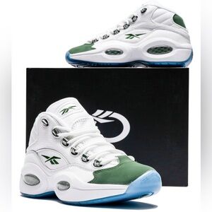Reebok | Shoes | Reebok Question Mid Green Toe Men Shoes | Poshmark